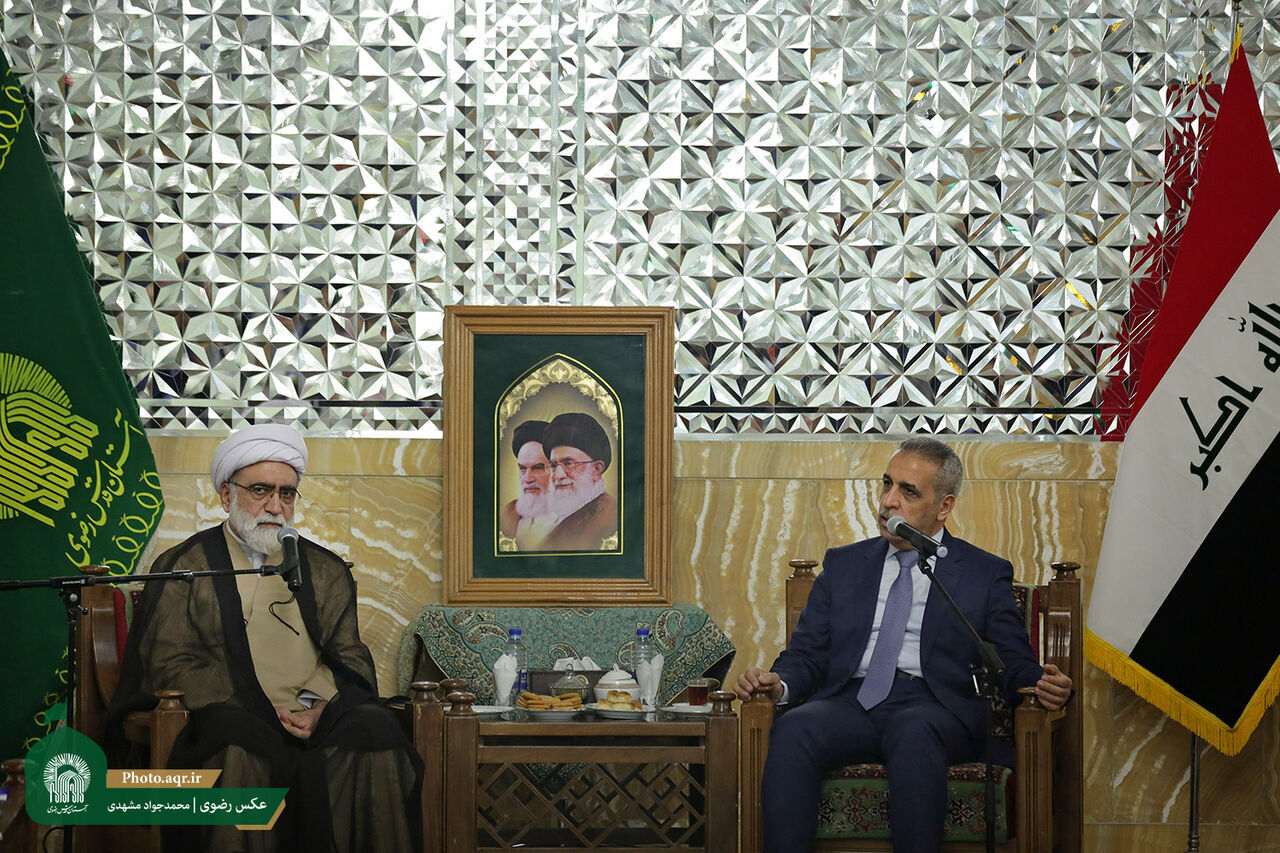 رئيس مجلس القضاء الأعلى العراقي يلتقي سادن العتبة الرضوية المقدسة في